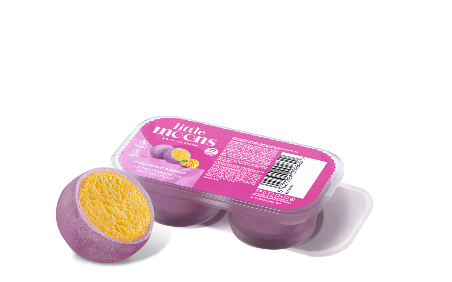 Vegan Passionfruit & Mango Mochi Ice Cream - Little Moons