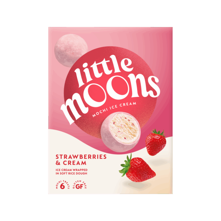 Strawberries & Cream Mochi Ice Cream - Little Moons