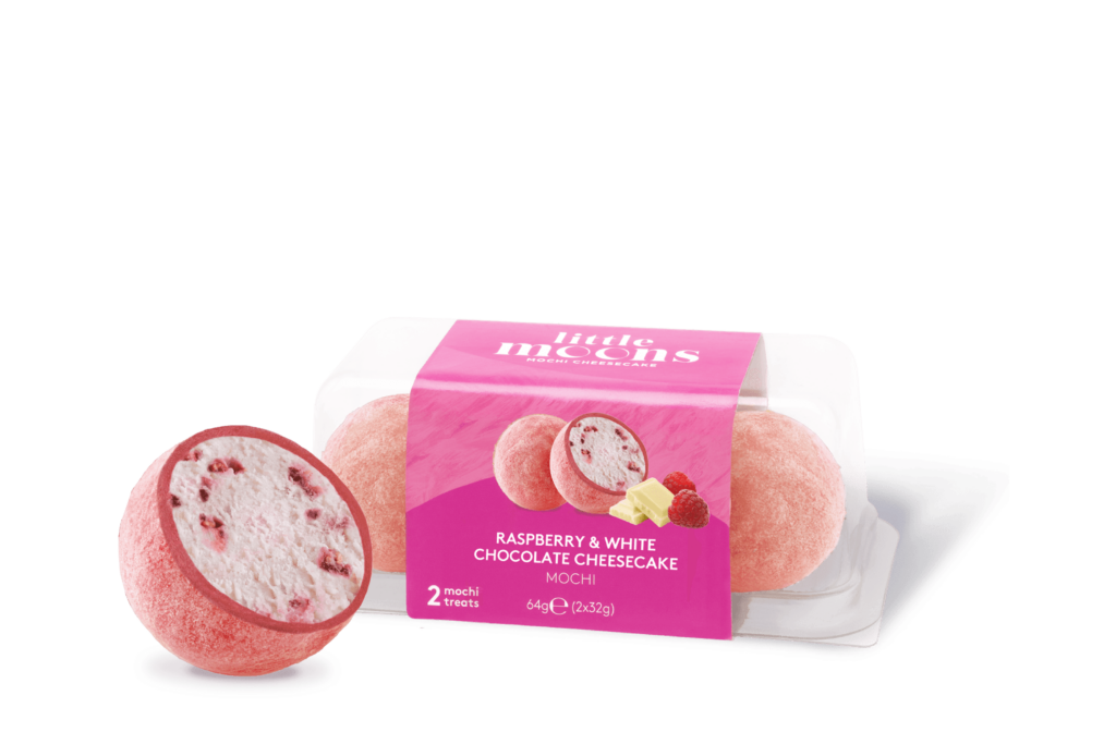 Raspberry & White Chocolate Mochi Cheesecake - Little Moons