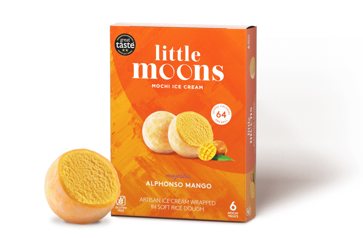 Alphonso Mango Mochi Ice Cream - Little Moons Alphonso Mango Mochi Ice Cream - Little Moons